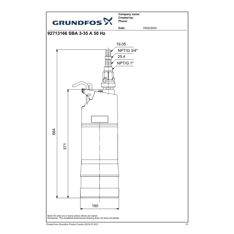 Grundfos Submersible SBA 3-35 A Rains/Mains | Get Tanked Water Tanks ...
