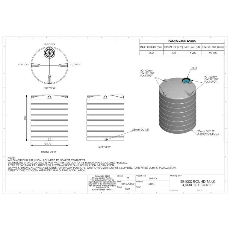4200 Round Water Tank | Get Tanked Water Tanks