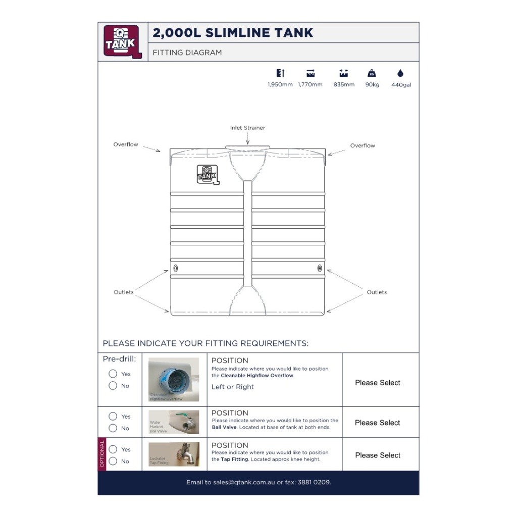 2000 Litre Water Tank | Get Tanked Water Tanks