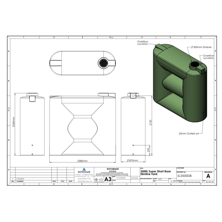 3500 Litre Slimline Water Tank (incl delivery metro) | Get Tanked Water ...